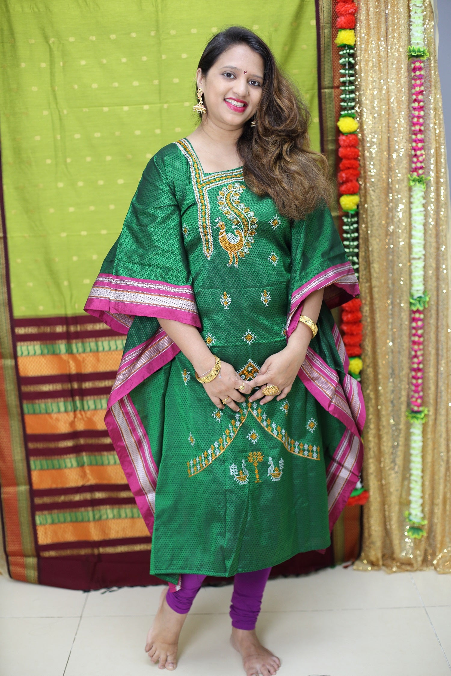 Khan Fabric Kaftan with embroidery design – PRAAGNEEK