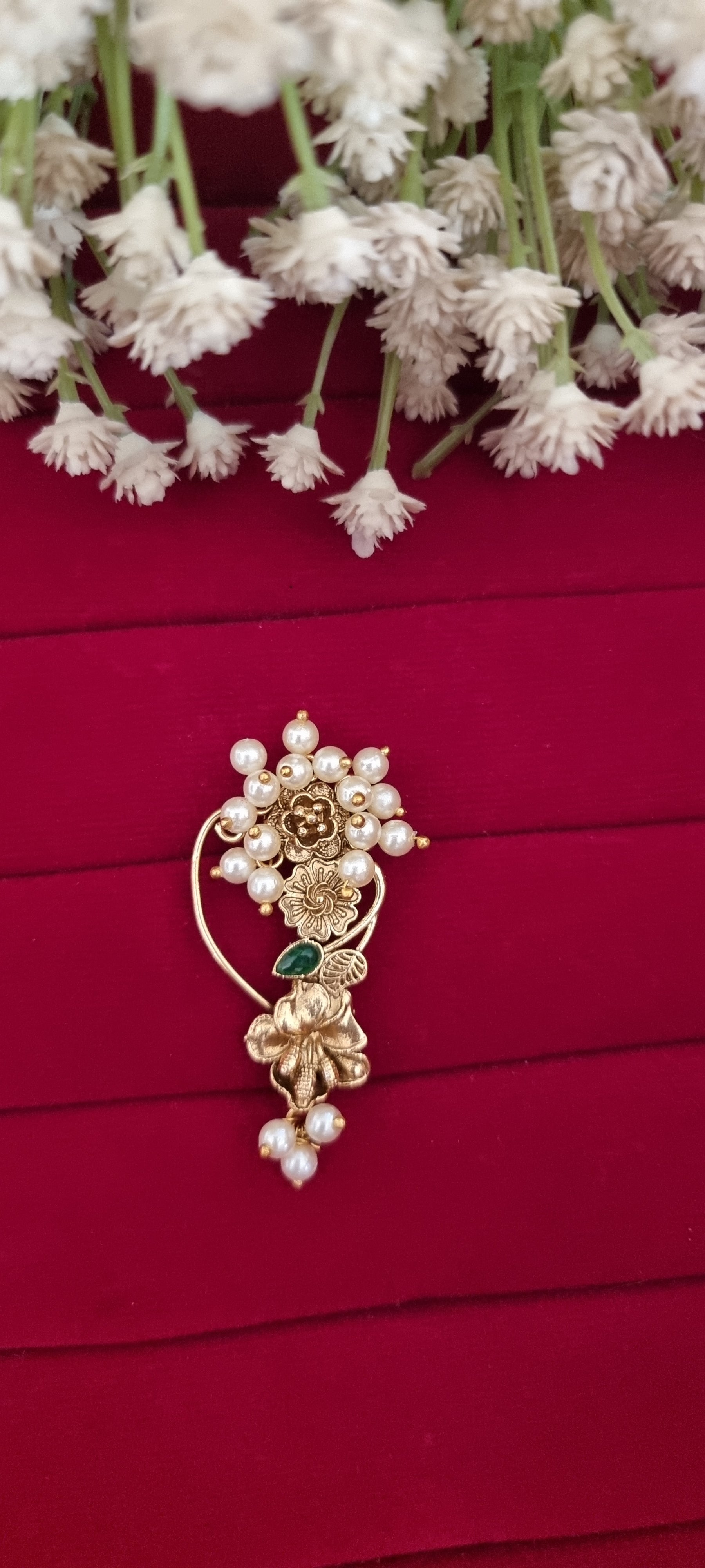 Maharashtrian Traditional nath/nosepin Press type - Big Size (MGSNP16 ...