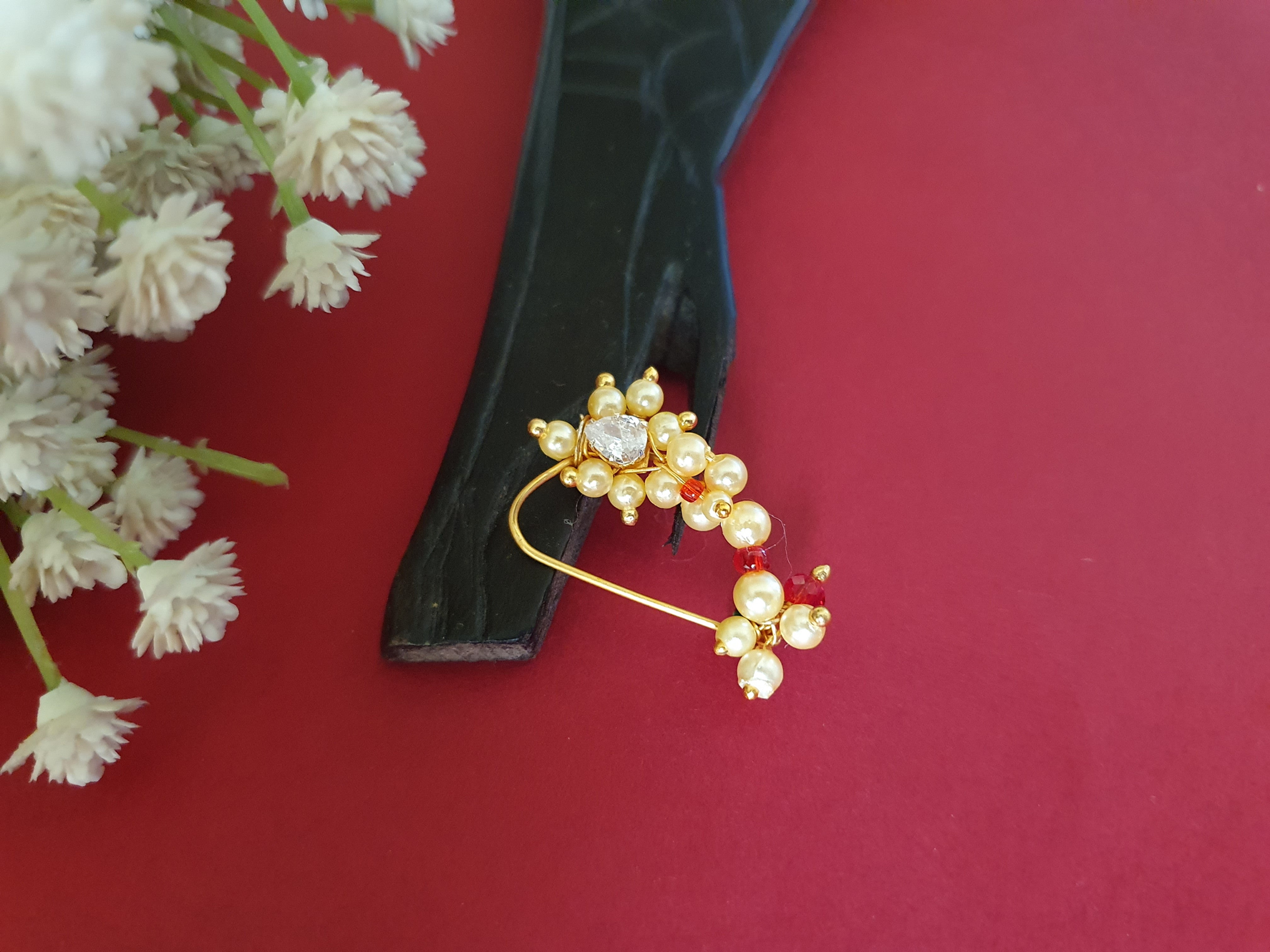 Maharashtrian Traditional nath/nosepin pierced – PRAAGNEEK