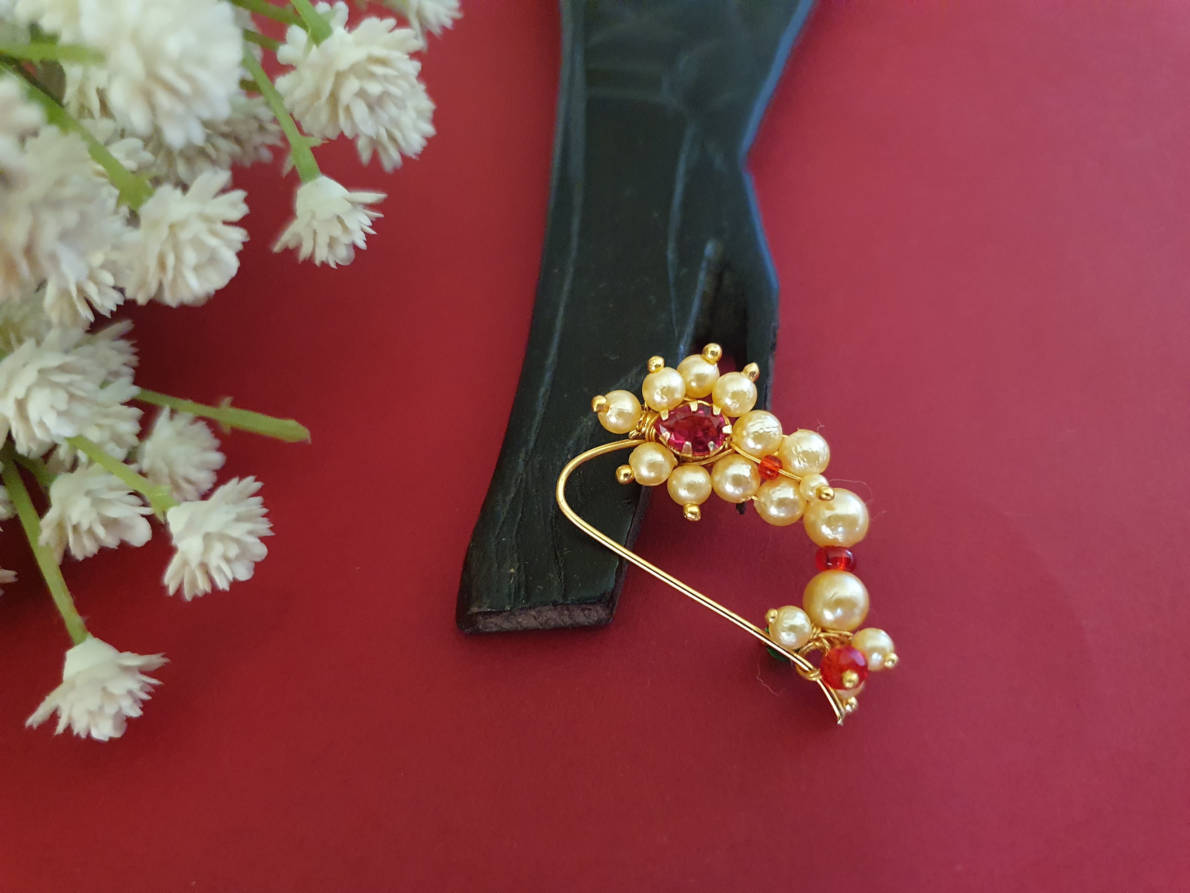 Maharashtrian Traditional nath/nosepin pierced – PRAAGNEEK