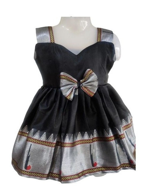 Black Silver Border Frock (4 to 6 years) – PRAAGNEEK